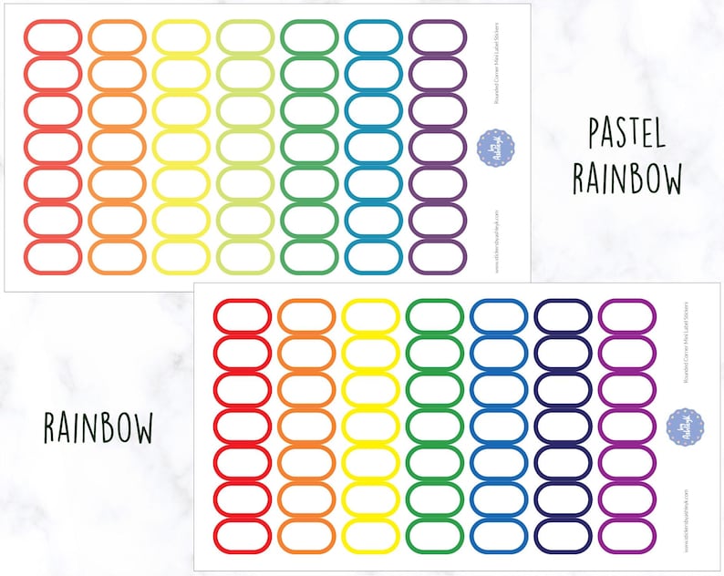 Rounded Corner Mini Label Planner Stickers | Label Stickers | Planner ...