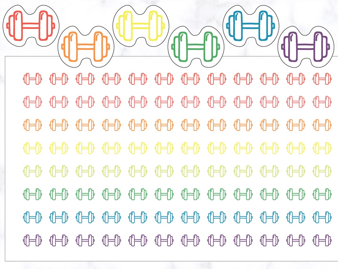 96 Dumbbell Icon Stickers | Fitness Planner Stickers | Workout Icon ...