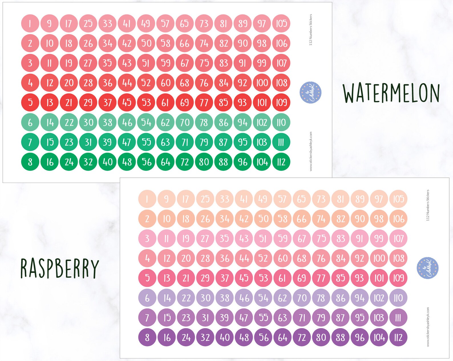 112 Numbers Planner Stickers | Number Dots Stickers | Numbers Planner ...