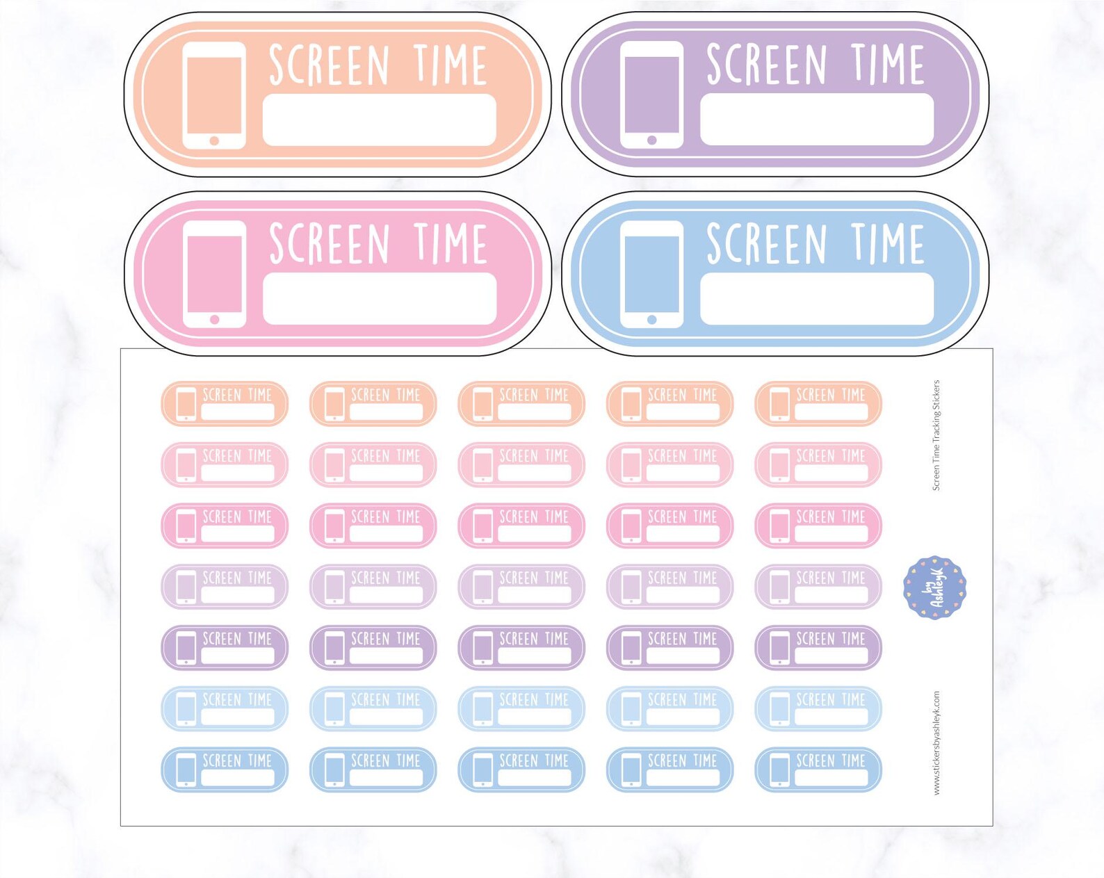 Screen Time Tracking Planner Sticker | Social Media Tracking Stickers ...