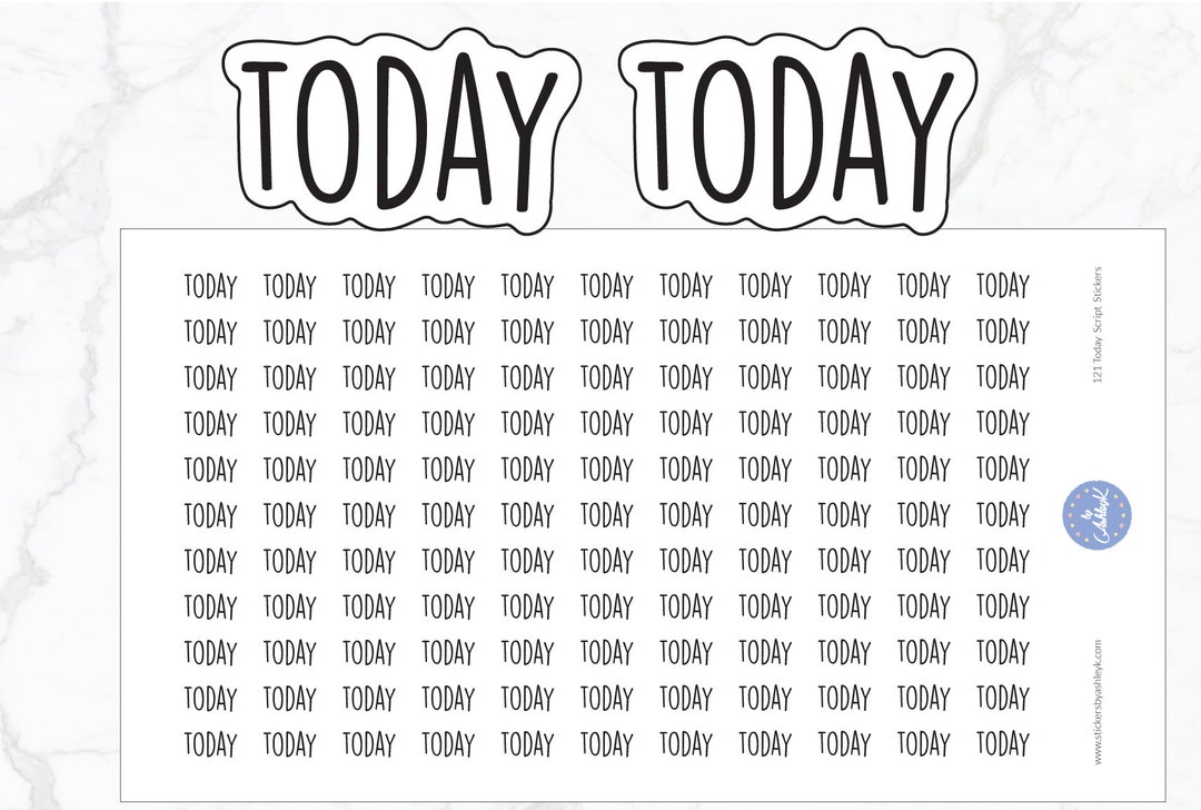 121 Today Lettering Stickers | Today Stickers | Planner Script Stickers ...