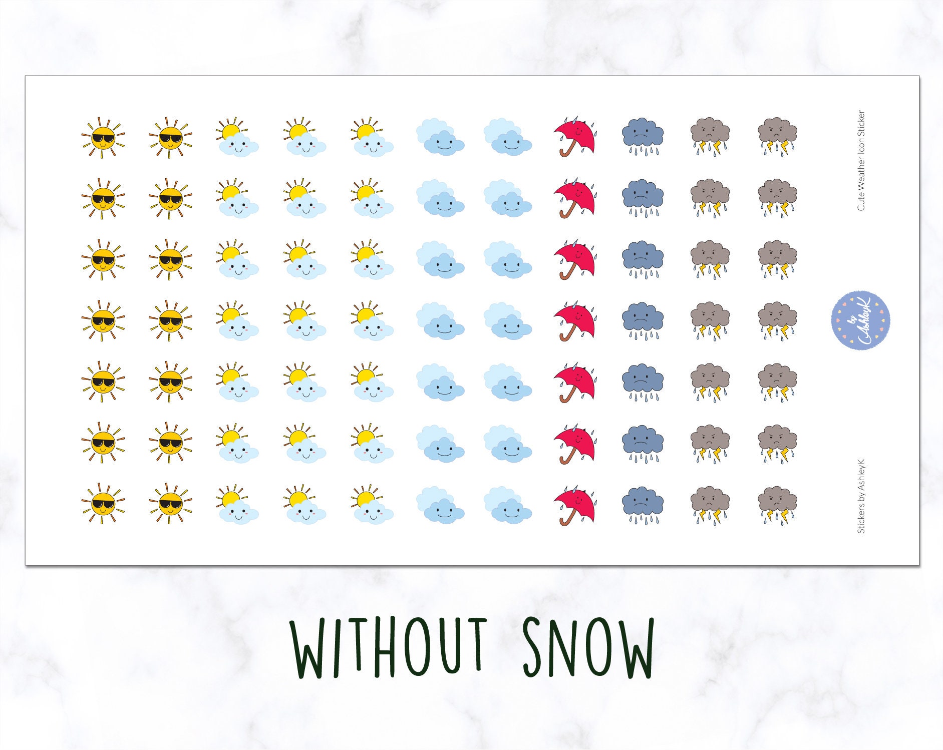 Cute Weather Stickers Weather Planner Stickers Weather - Etsy
