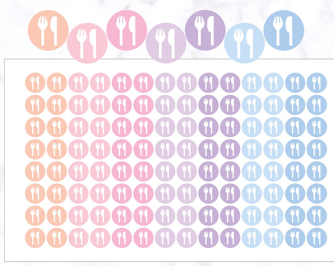 Cutlery Icon Stickers | Cutlery Stickers | Meal Plan Stickers | Meal ...