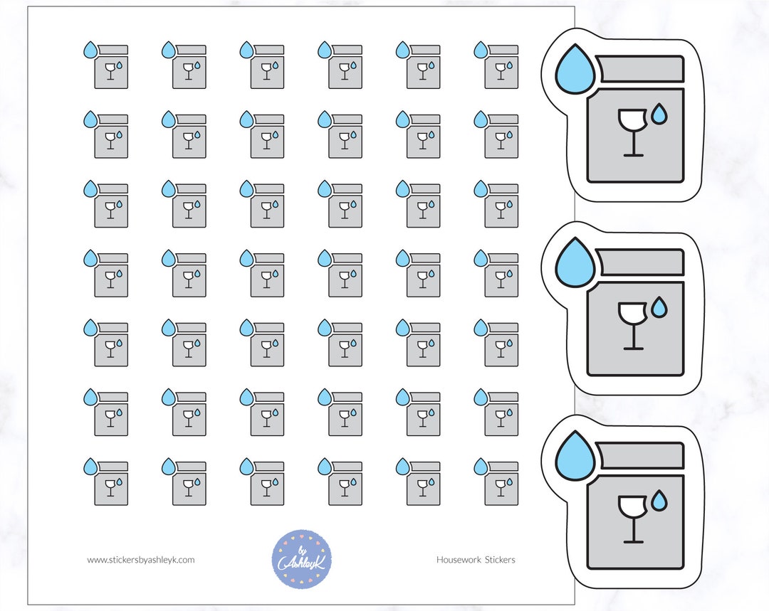 Dish Wash Housework Stickers | Dishwasher Stickers | Dish Washing ...