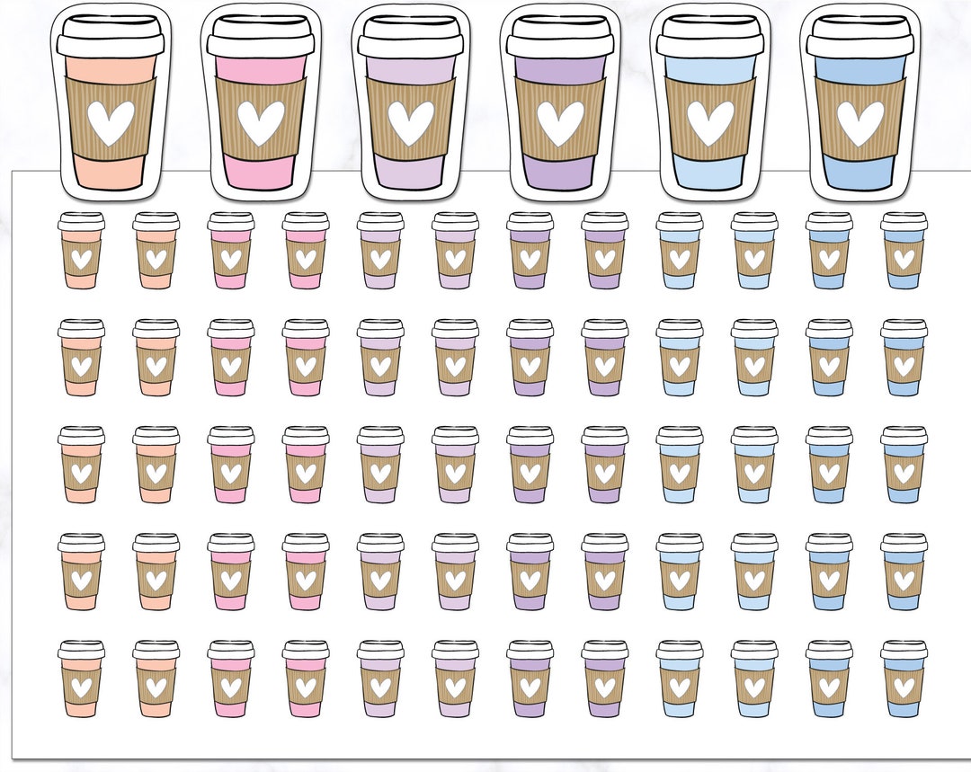 Coffee Cup Stickers | Coffee Stickers | Coffee Time Stickers | Coffee ...