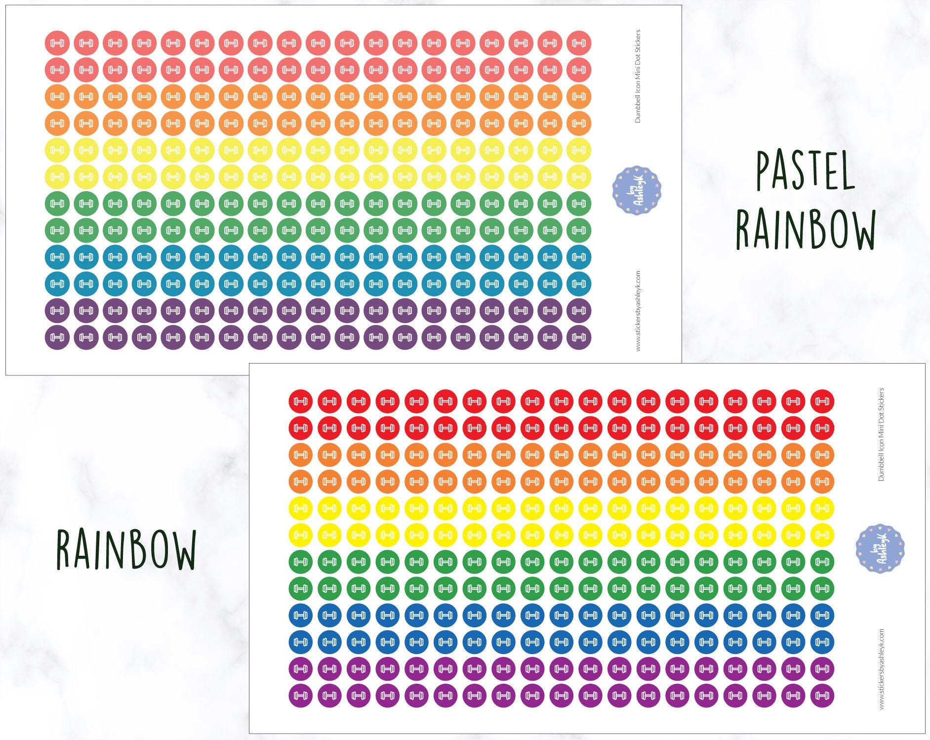 Dumbbell Icon Mini Dot Stickers | Gym Stickers | Workout Icon Stickers ...