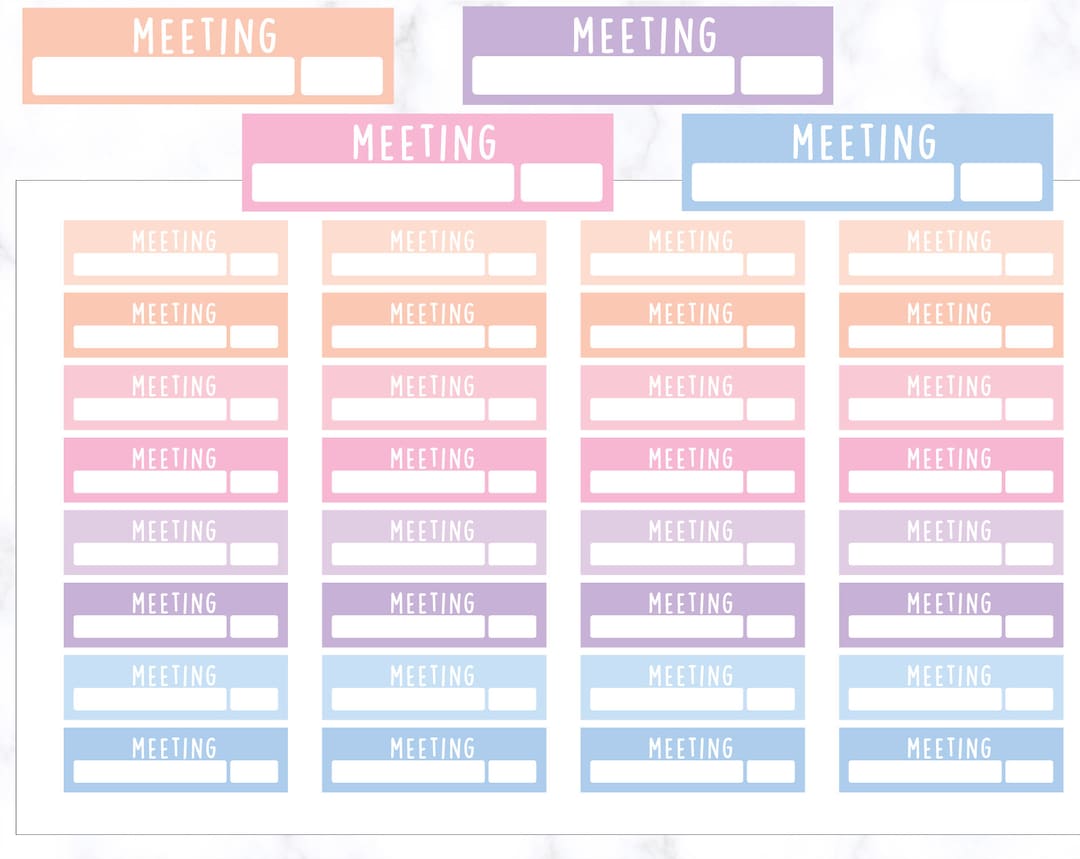 Meeting Stickers | Meeting Label Stickers | Meeting Tracker Planner ...
