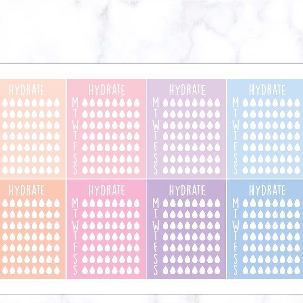 Happy Planner Stickers Water Tracker - Etsy