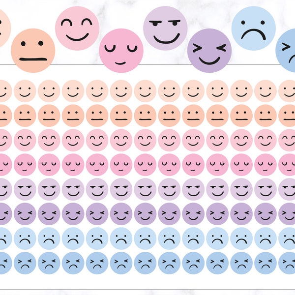 Mood Tracker Face Stickers - Etsy