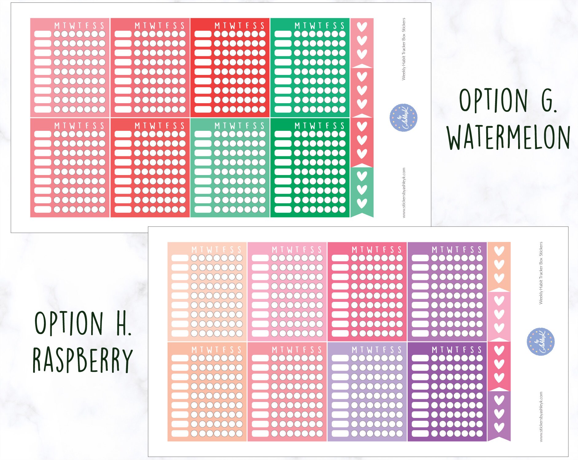 Weekly Habit Tracker Box Planner Stickers | Habit Tracker Stickers ...
