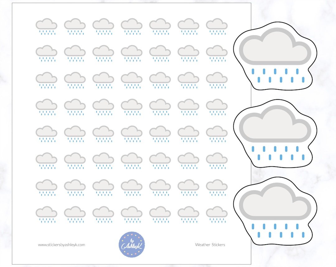 Rain Weather Planner Stickers | Rainy Stickers | Rainy Weather Stickers ...