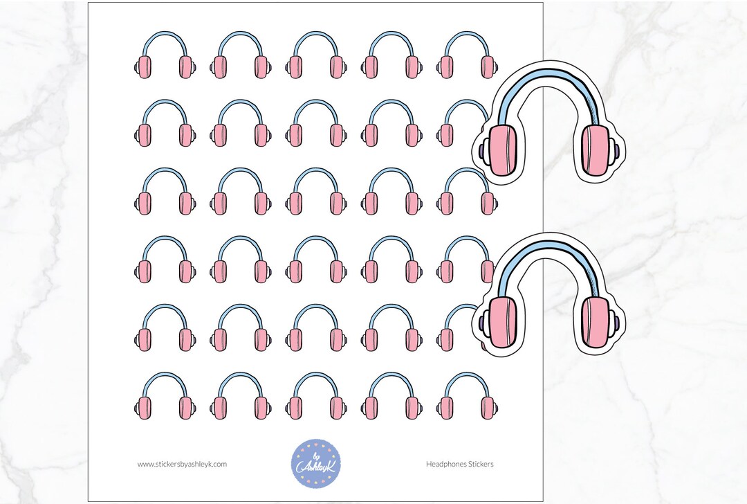 Headphones Planner Stickers | Music Stickers | Headphones Planner ...