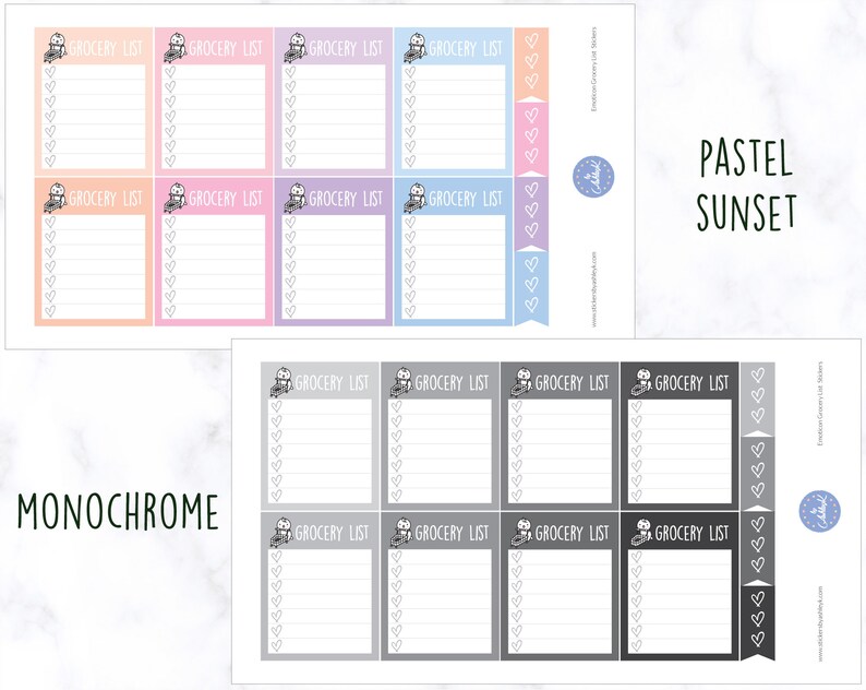 Emoticon Grocery List Planner Stickers | Grocery Shopping Stickers ...