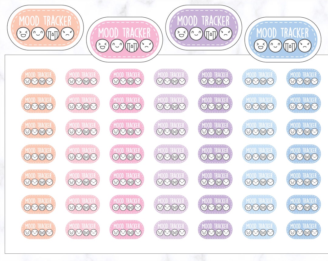 Mini Mood Tracker Planner Stickers | Mood Stickers | Mood Tracking ...