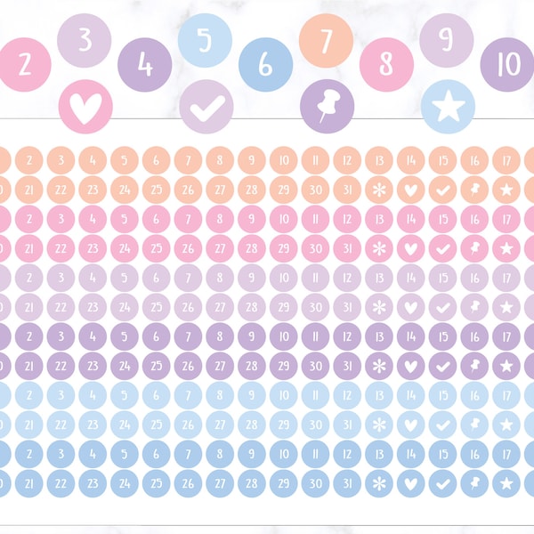 Date Dots Stickers - Etsy