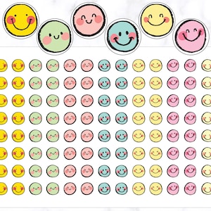 Smiley Face Stickers | Smile Stickers | Emoticon Round Stickers | Face ...