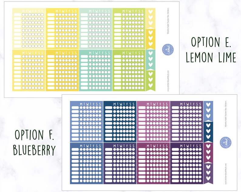 Weekly Habit Tracker Box Planner Stickers Habit Tracker | Etsy