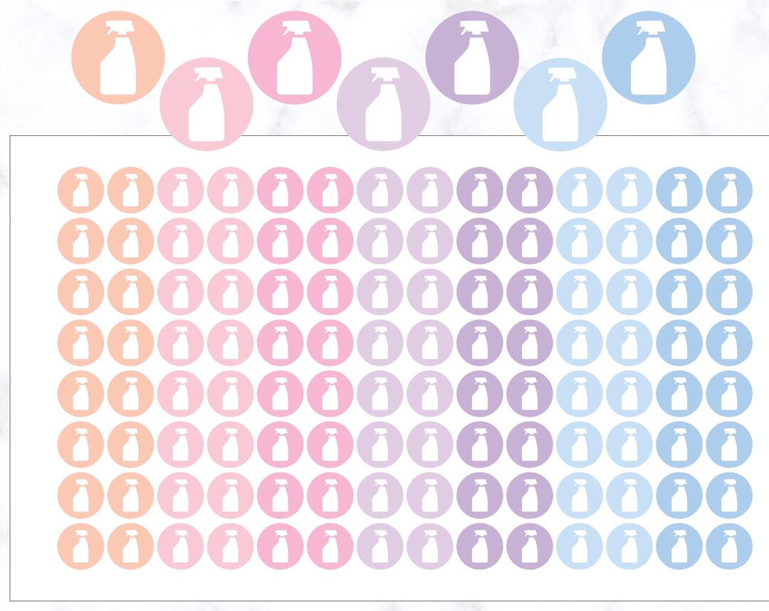 Spray Icon Stickers | Cleaning Day Planner Stickers | Housework Icon ...