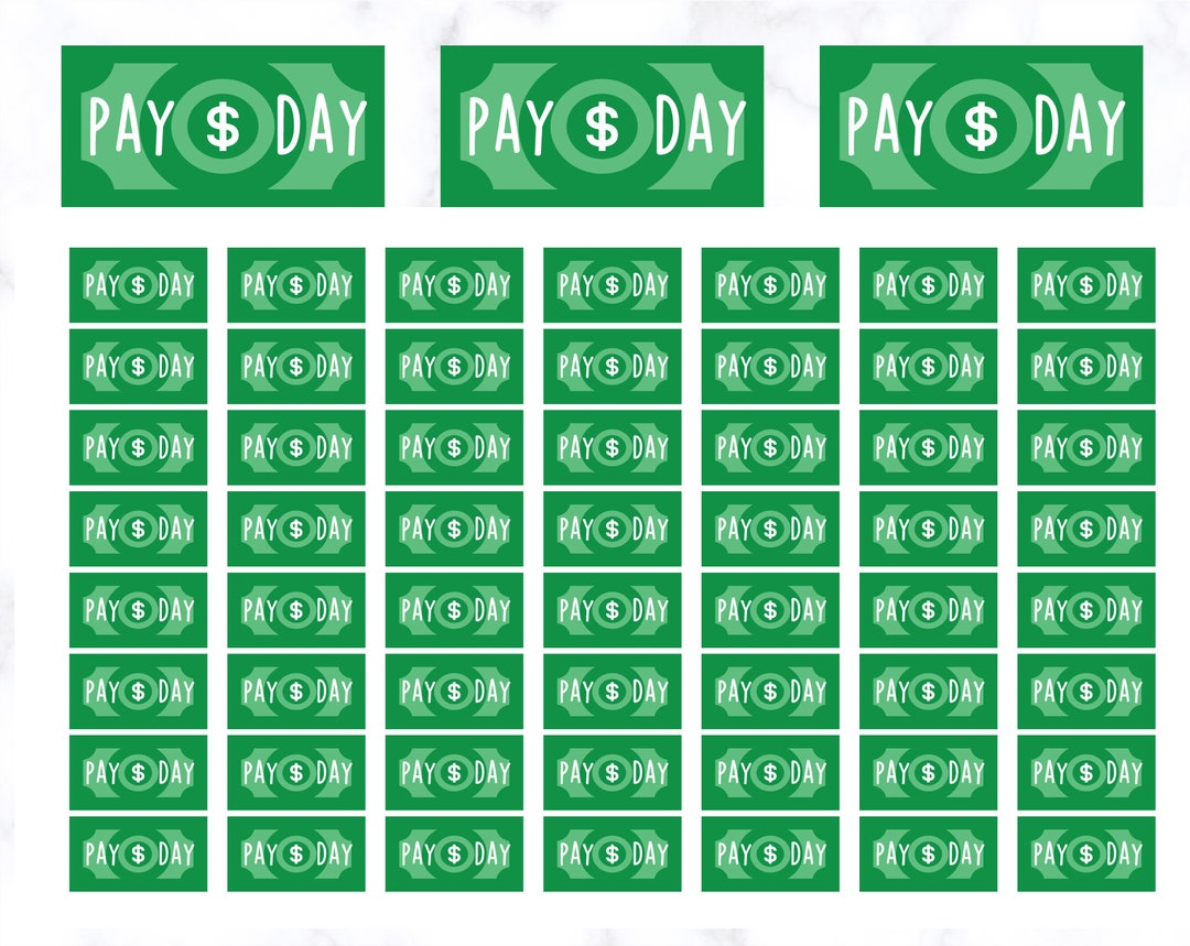 Pay Day Stickers | Pay Day Planner Stickers | Money Stickers | Planner ...