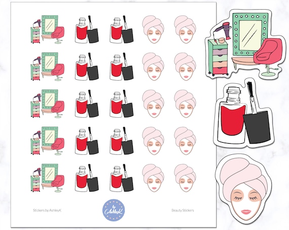 Hair Day Stickers Nail Appointment Stickers Face Mask | Etsy