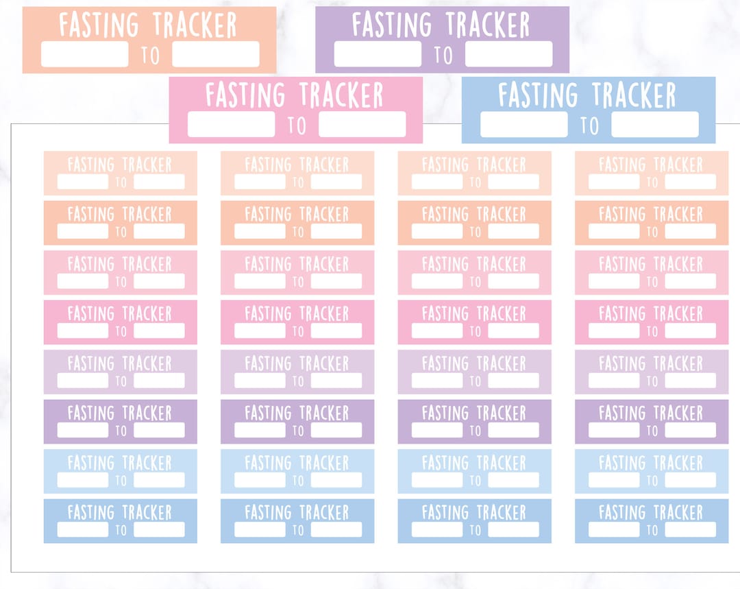 Fasting Tracker Planner Stickers | Fasting Stickers | Intermittent ...