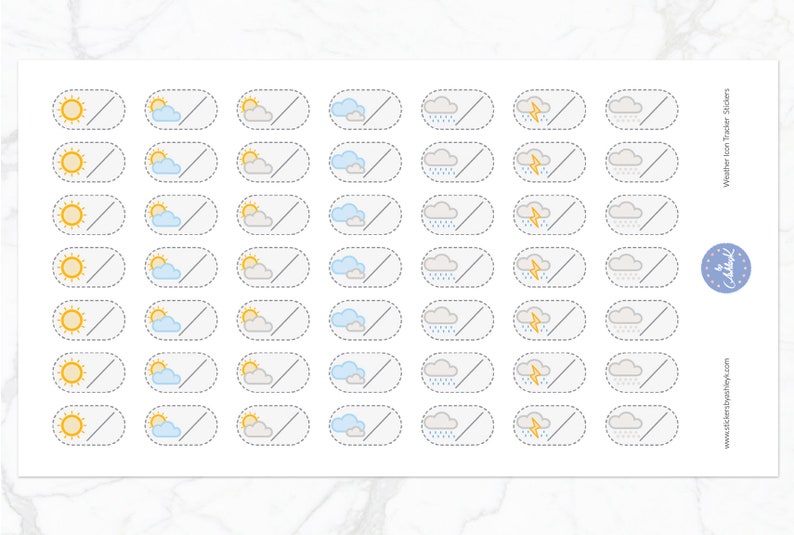 Weather Icon Tracker Stickers Weather Planner Stickers - Etsy