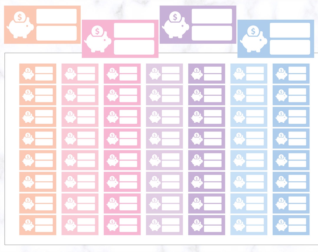 Mini Saving Tracker Stickers Saving Tracker Stickers Savings Stickers ...