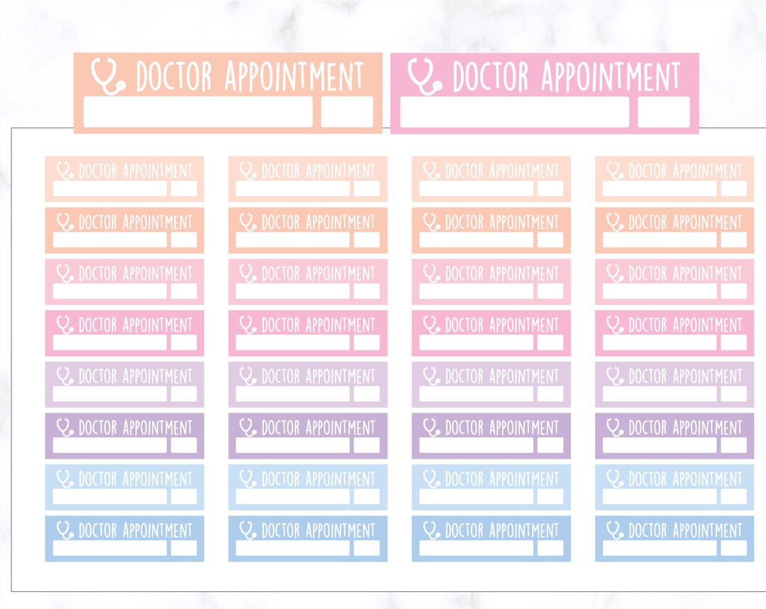 Doctor Appointment Tracker Sticker | Doctor Appointment Label Sticker ...
