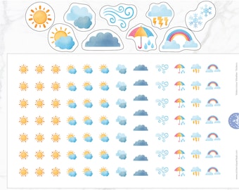 Weather Icon Planner Stickers Weather Sampler Journal Stickers Weather ...