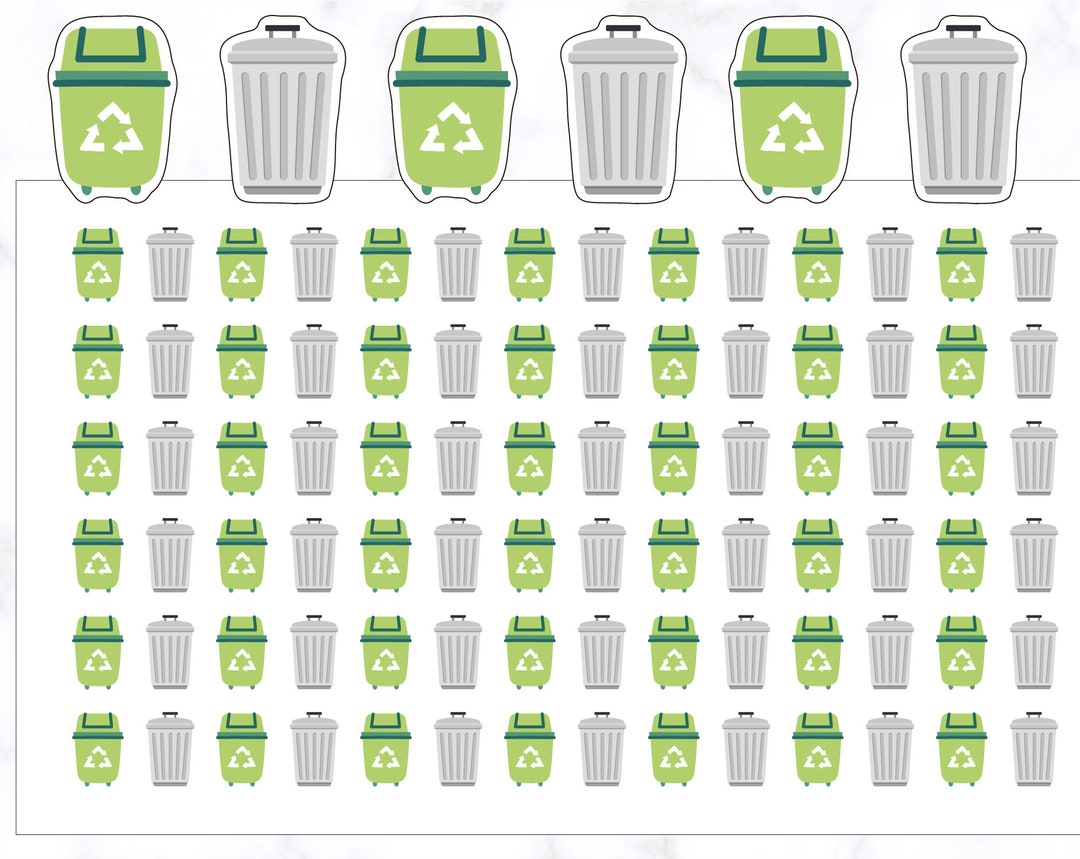 Recycle and Bin Stickers | Recycle Day Planner Stickers | Bin Day ...