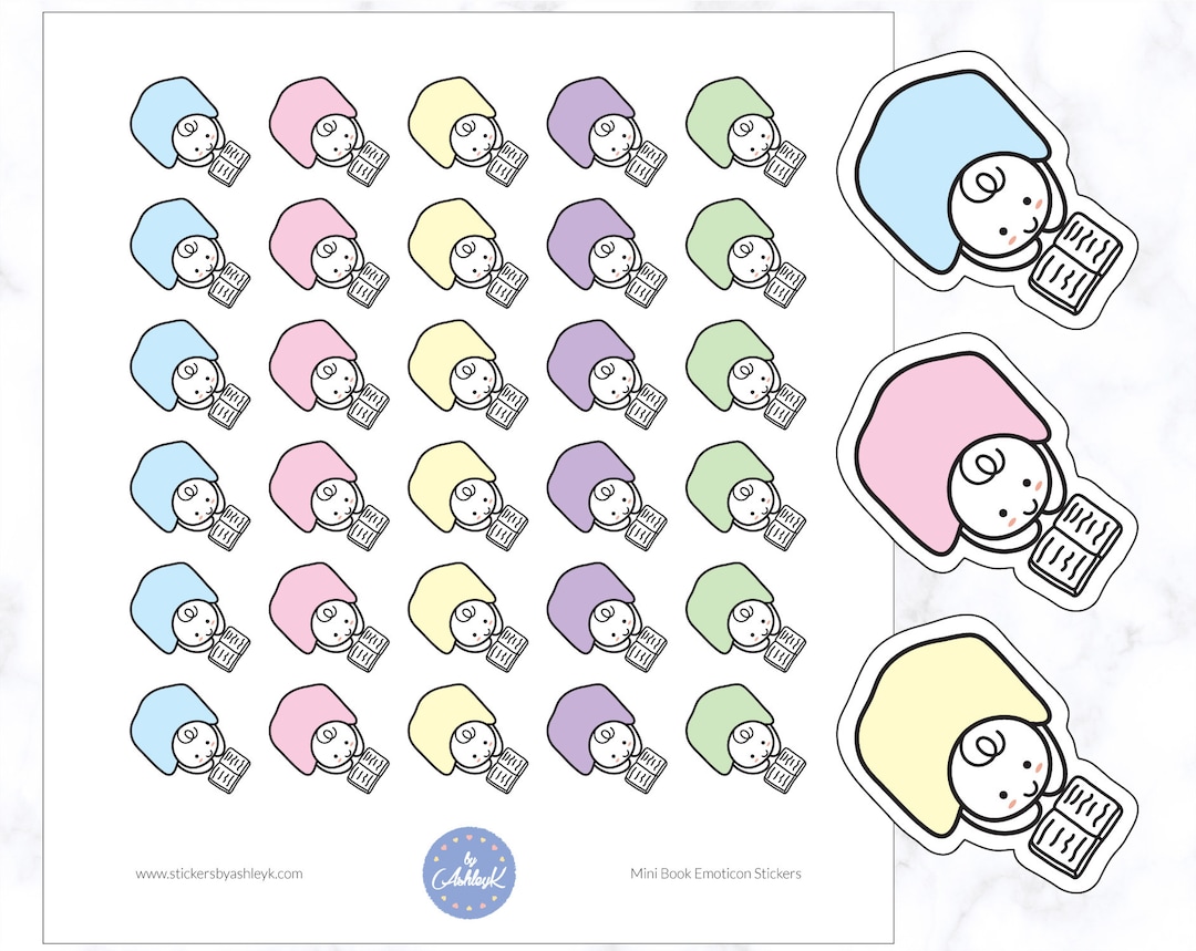 Mini Book Emoji Planner Stickers | Reading Emoji Stickers | Study ...