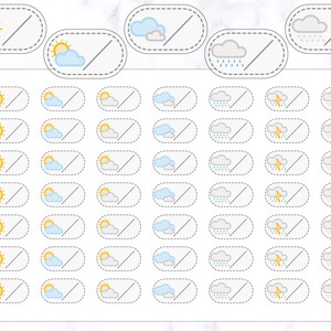 Weather Icon Tracker Stickers | Weather Planner Stickers | Planner ...