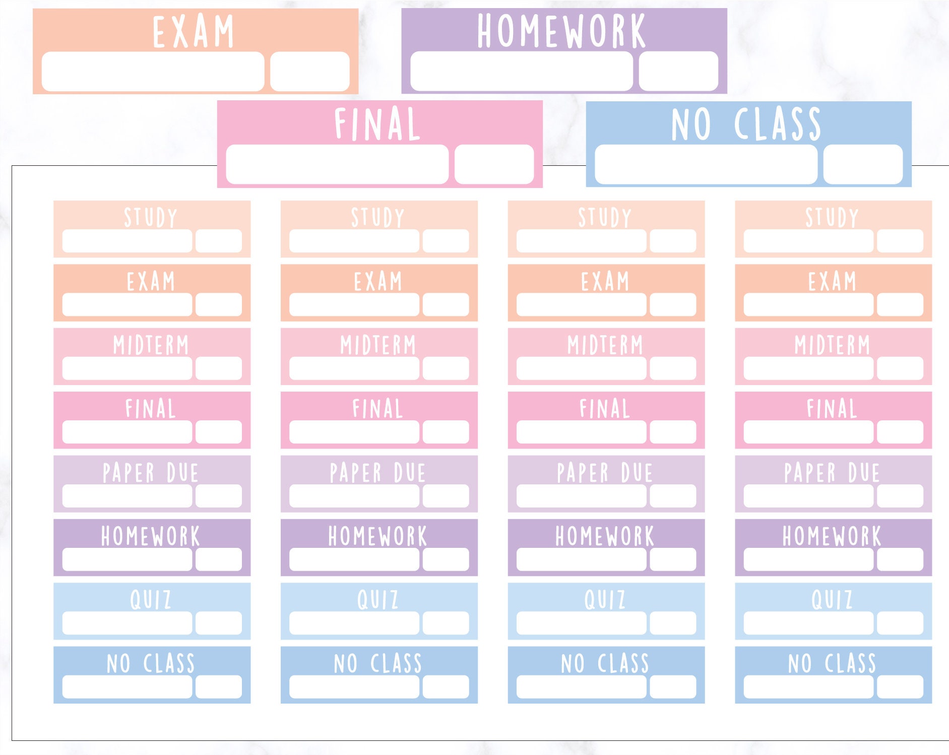 College Label Planner Stickers College Stickers School - Etsy UK