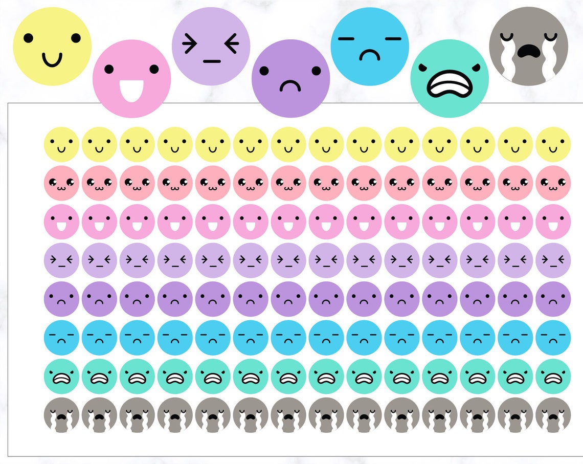 Face Emoji Stickers | Emoticon Round Stickers | Face Emoticon Stickers ...