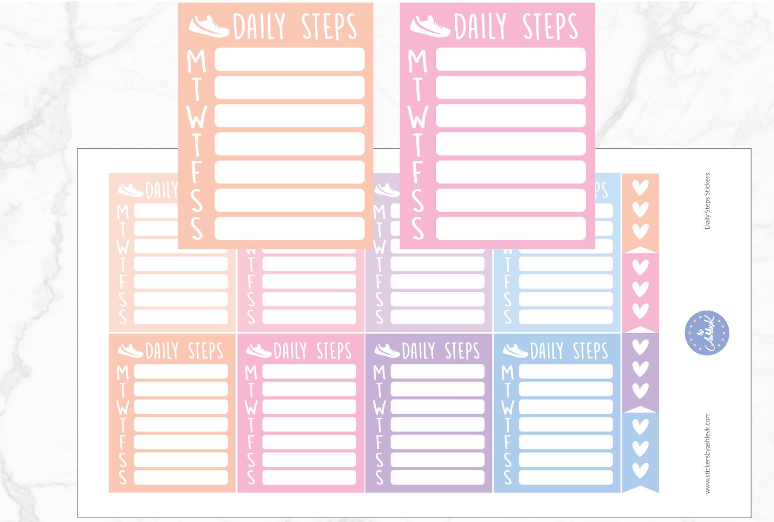 Daily Steps Stickers | Steps Planner Stickers | Journal Stickers ...