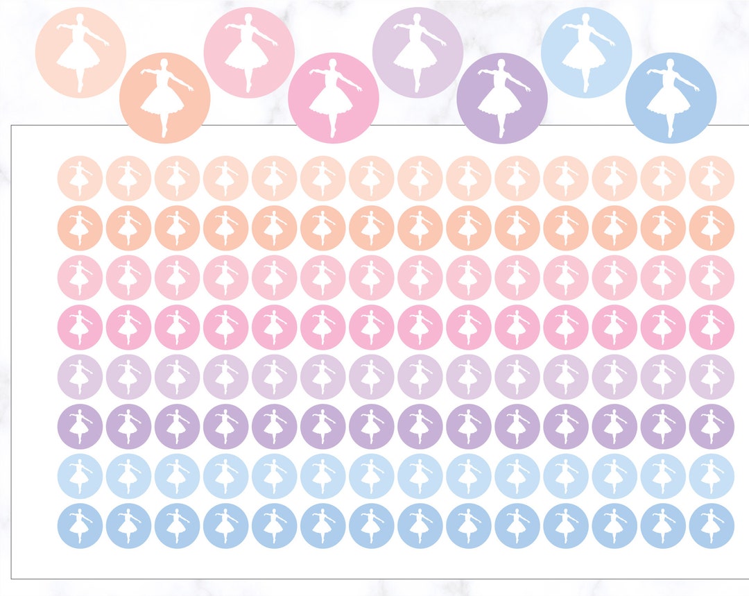 Dance Ballet Icon Round Planner Stickers | Dance Workout Stickers ...