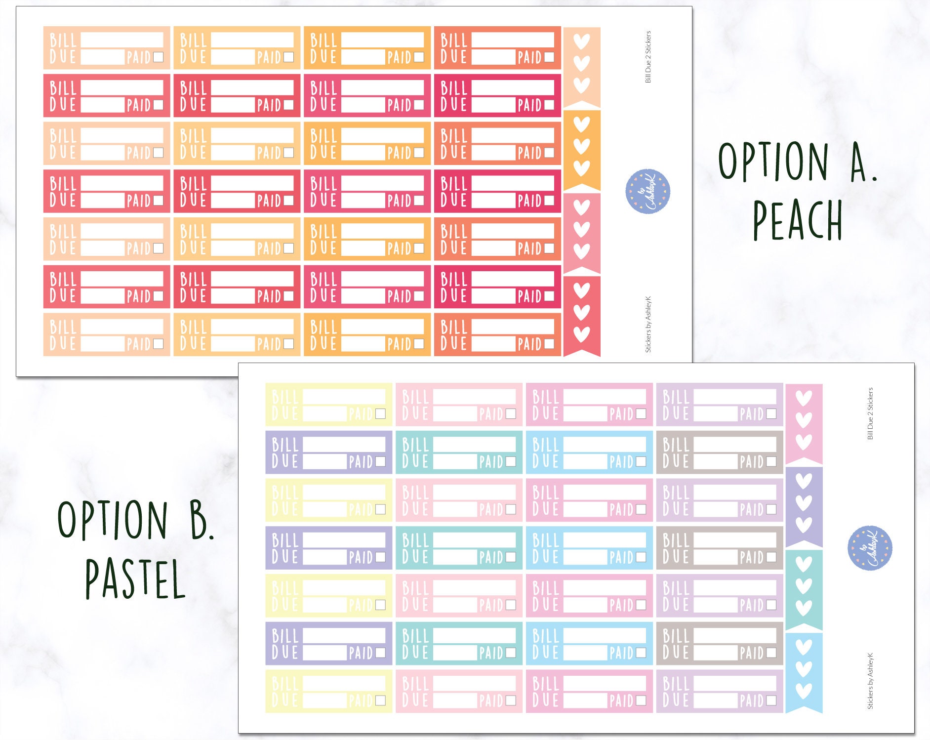 Pay Bill Planner Stickers | Bill Due Stickers | Bill Stickers ...