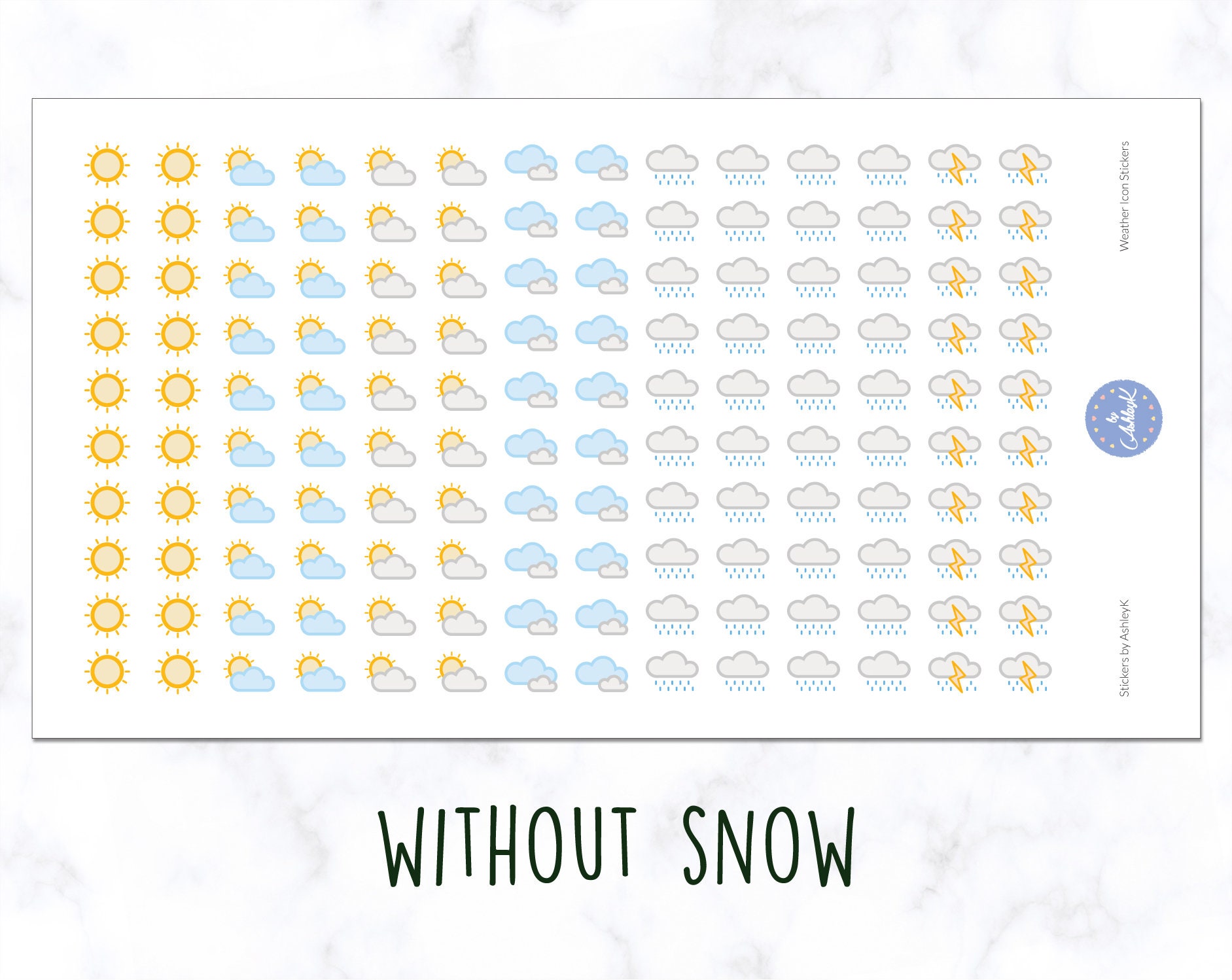 Paper Stickers 135 stickers Cute Mini Weather Tracking Planner Stickers ...