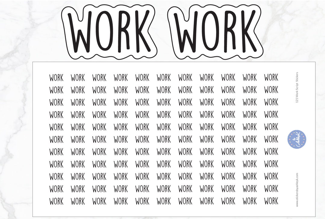 121 Work Lettering Planner Stickers | Work Planner Stickers | Work ...