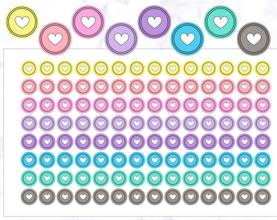 Cute Heart Icon Stickers Symbol Stickers Round Icon - Etsy