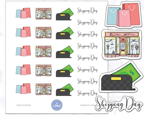 Shopping Day Stickers Shopping Planner Stickers Planner | Etsy