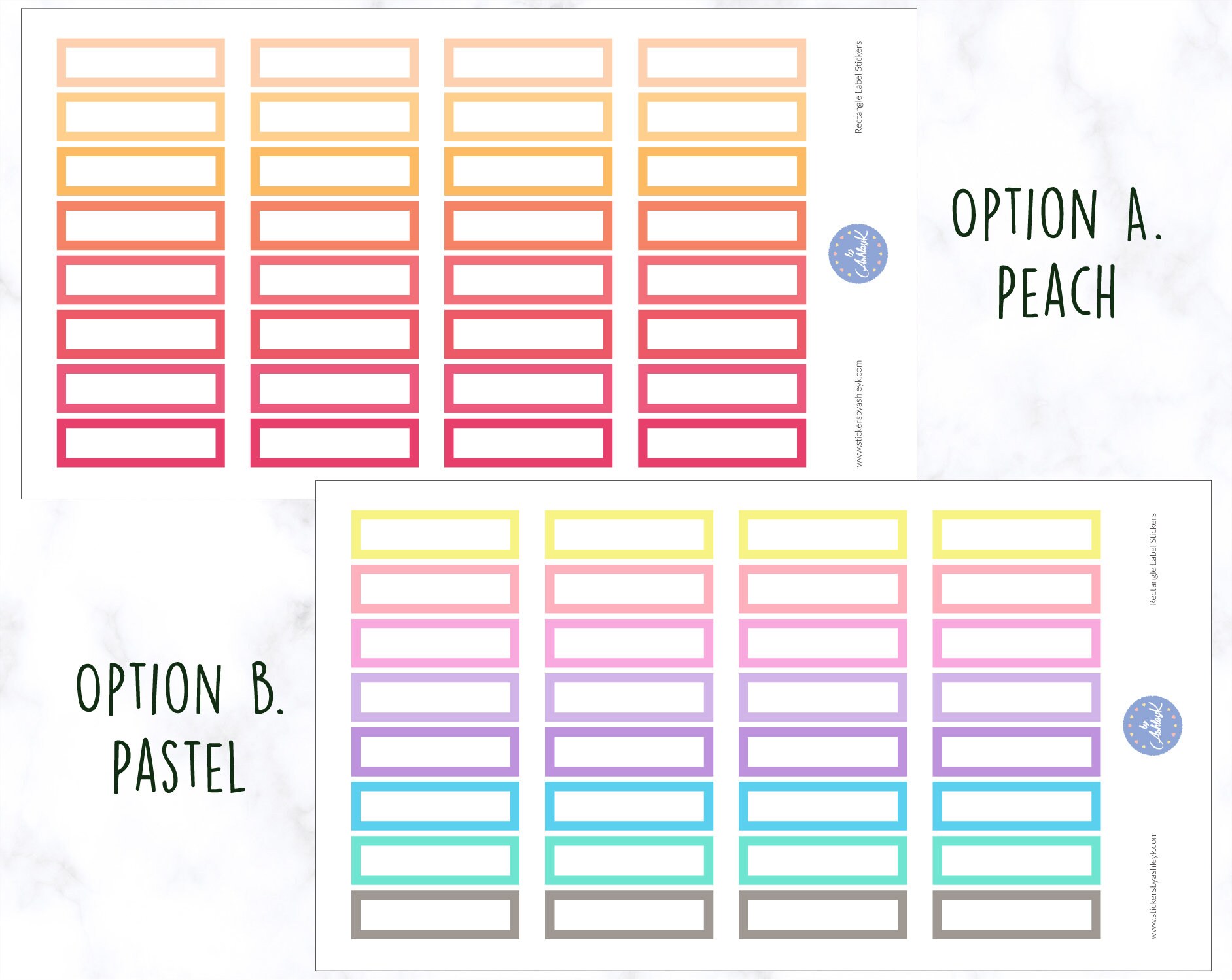 Labels Rectangle C Neutral Colored Planner Stickers Rectangle Blank ...