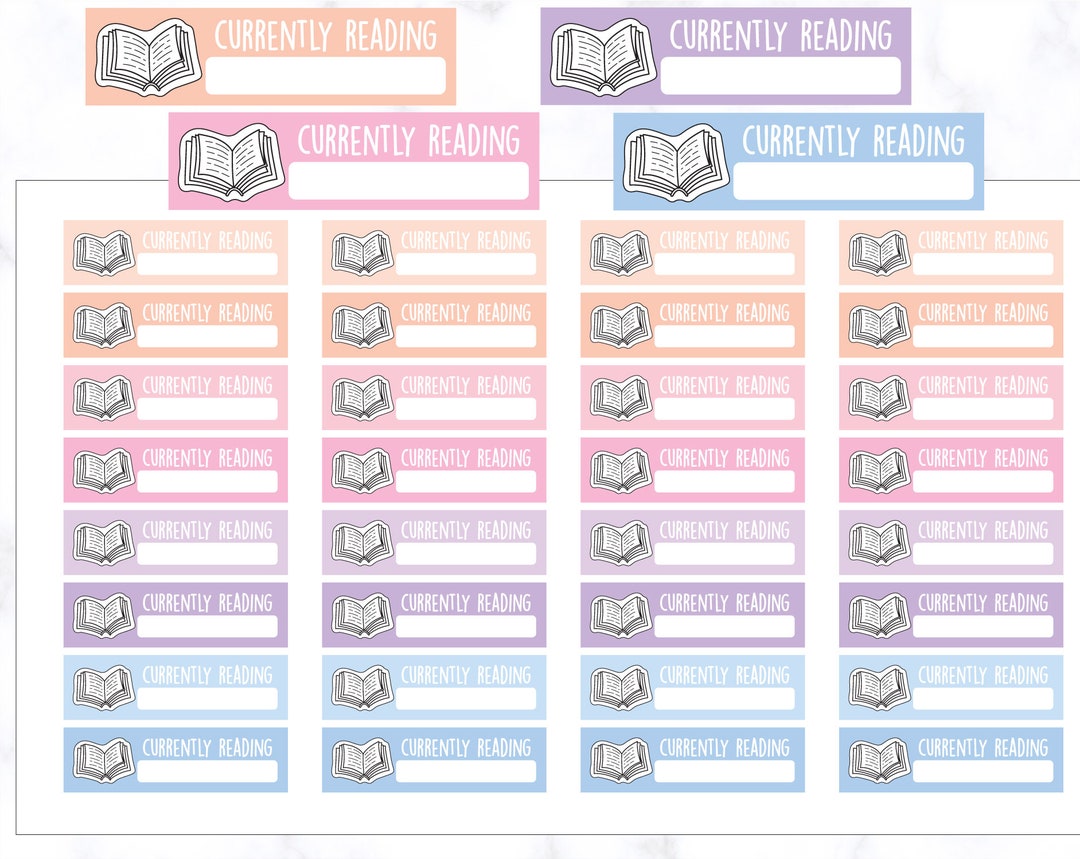 Currently Reading Planner Stickers | Book Tracker Planner Stickers ...