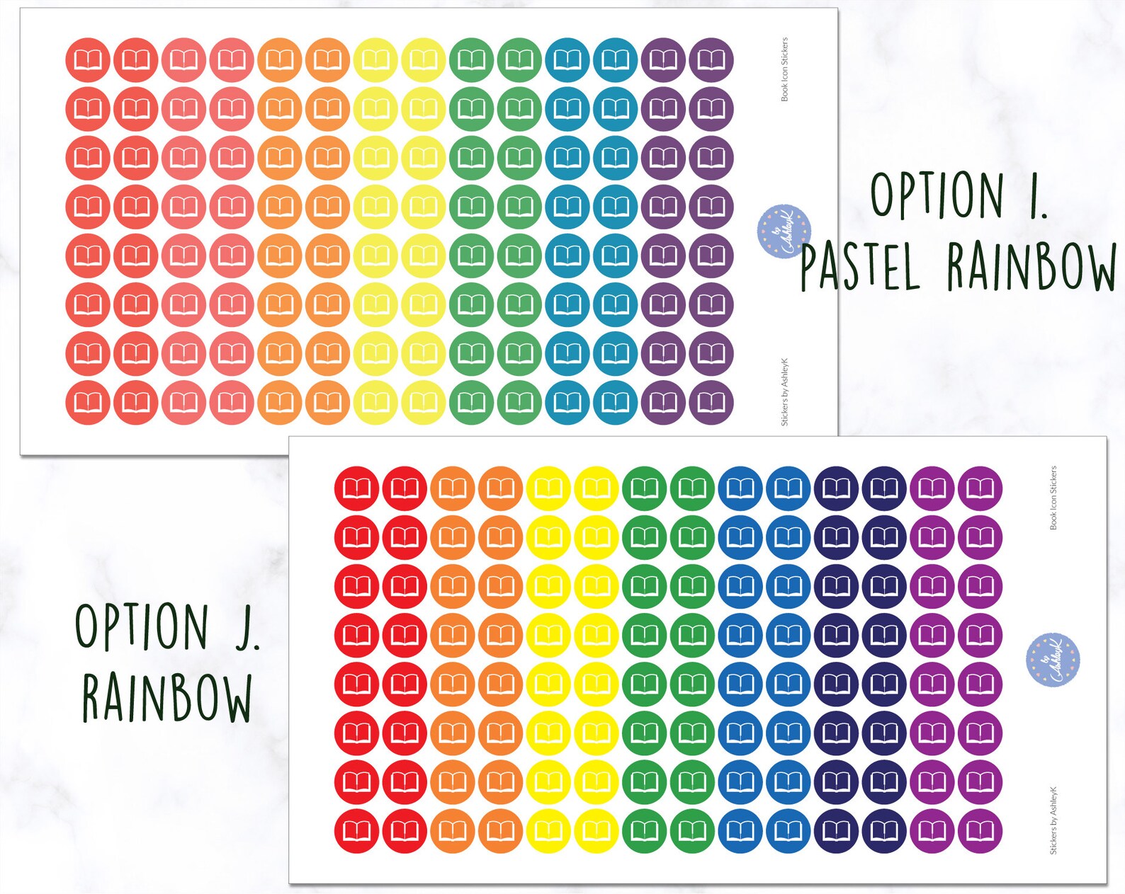 Book Icon Round Planner Stickers | Reading Planner Stickers | Book Icon ...