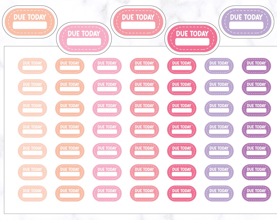 Mini Due Today Stickers | Due Today Planner Stickers | Bill Due ...