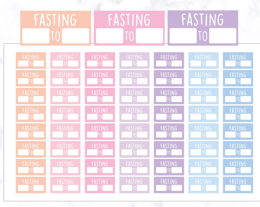 Mini Fasting Tracker Planner Stickers | Fasting Stickers | Intermittent ...
