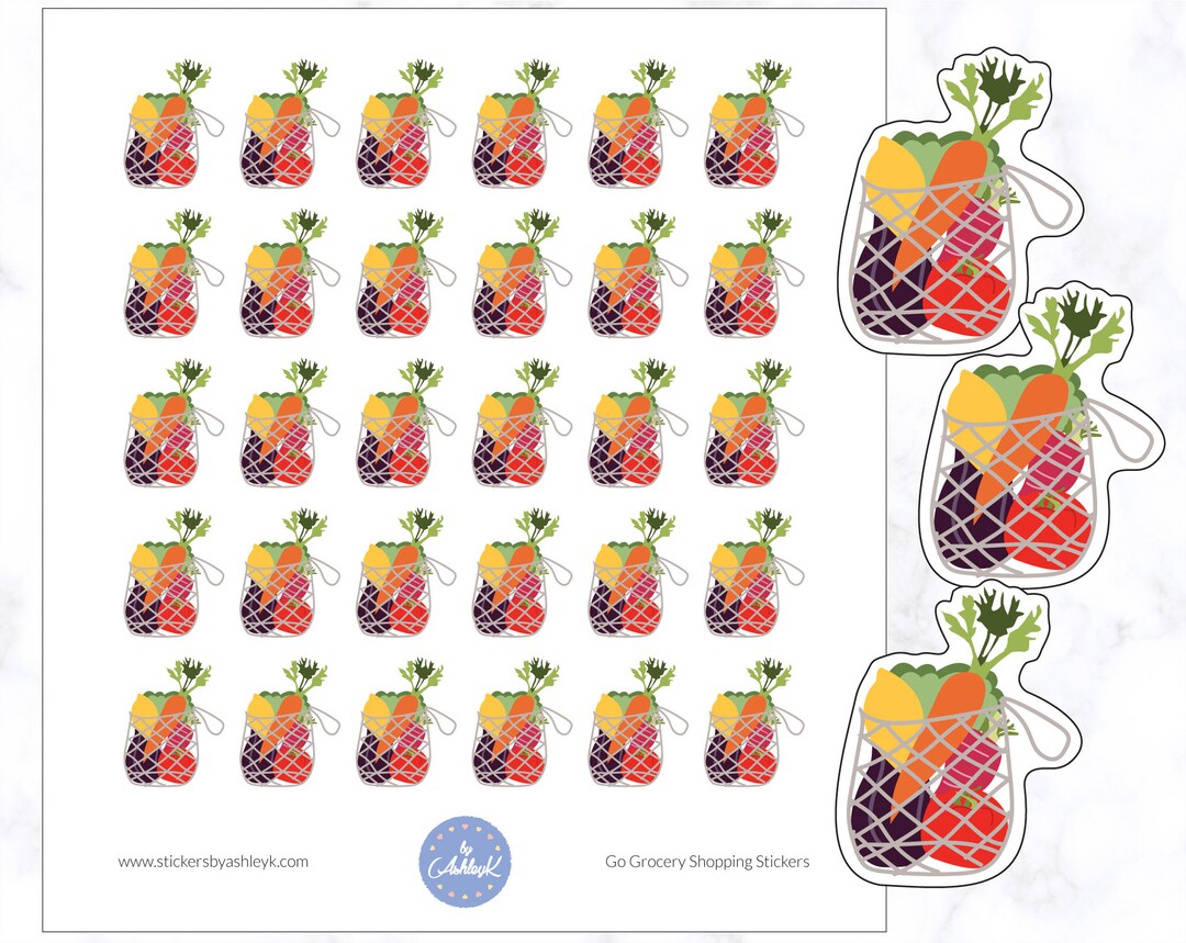 Go Grocery Shopping Planner Stickers | Grocery Shopping Sticker ...