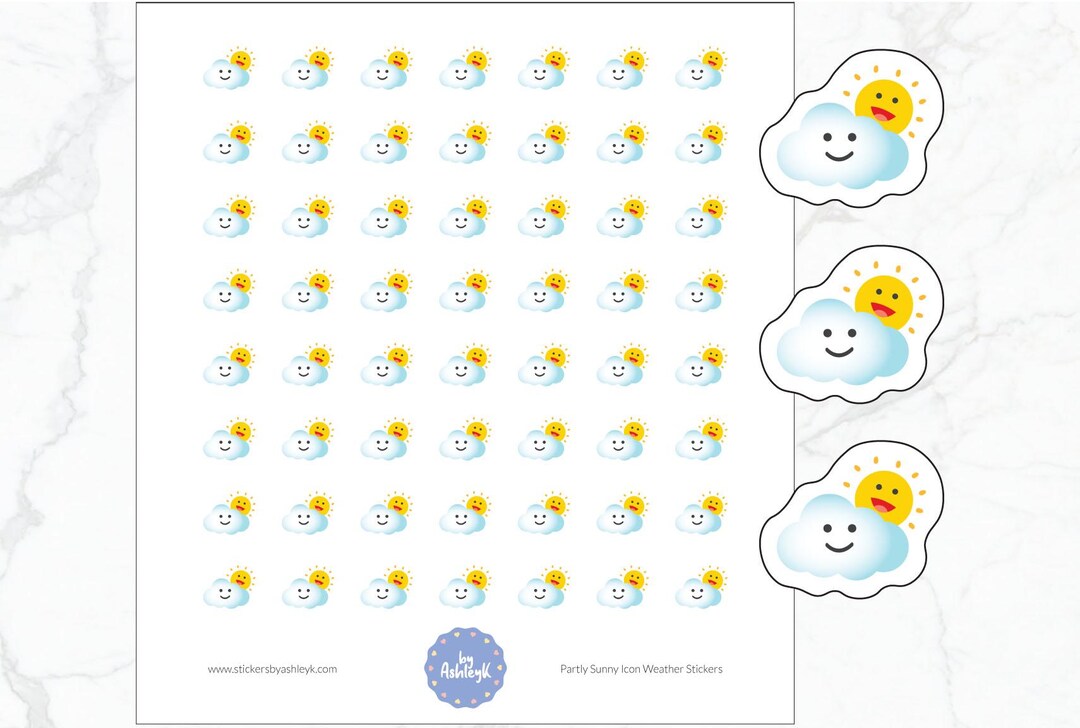 Partly Sunny Icon Weather Planner Stickers | Partly Sunny Stickers ...