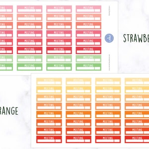 Meeting Stickers | Meeting Label Stickers | Meeting Tracker Planner ...