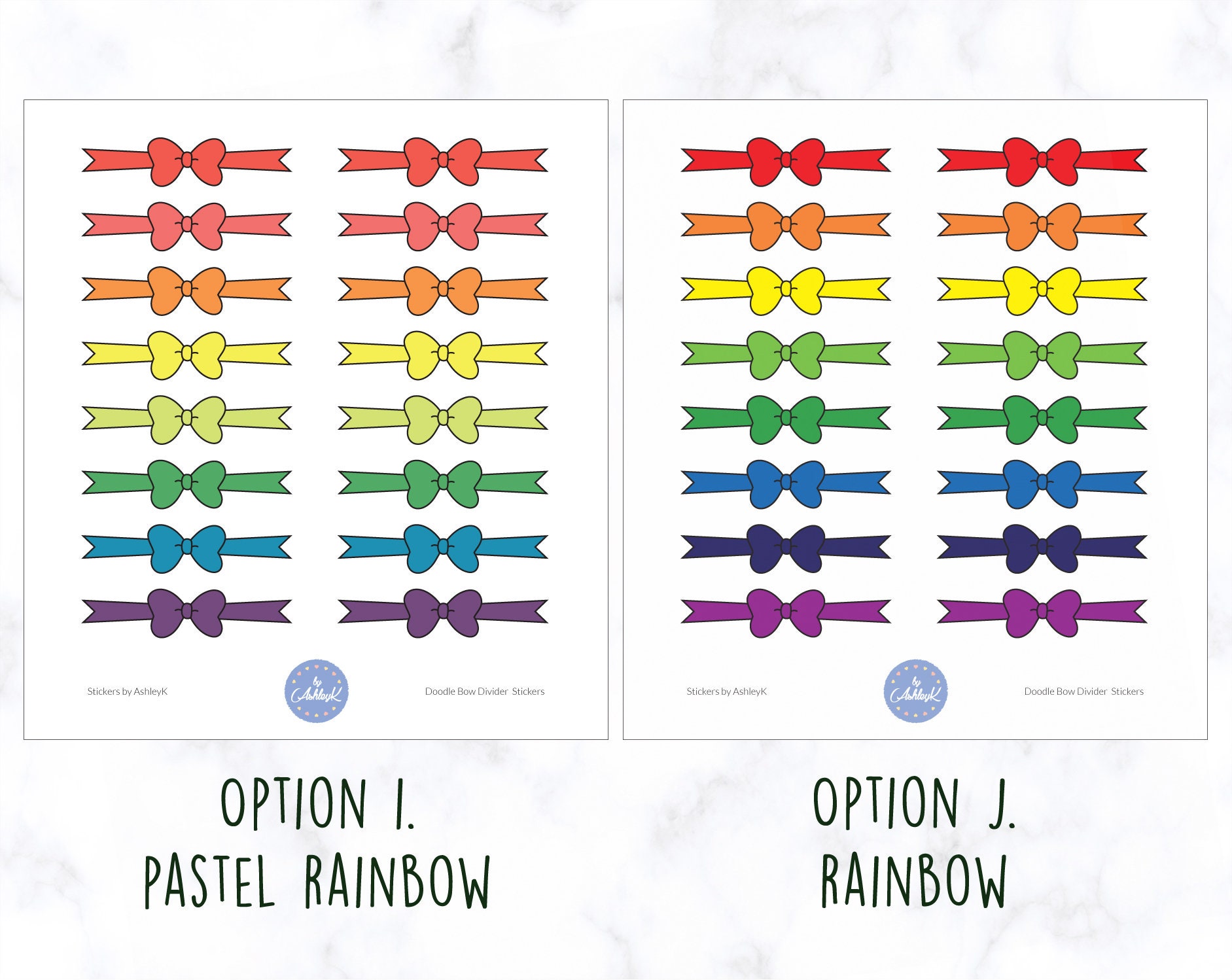 Doodle Bow Divider Stickers Bow Divider Planner Stickers - Etsy